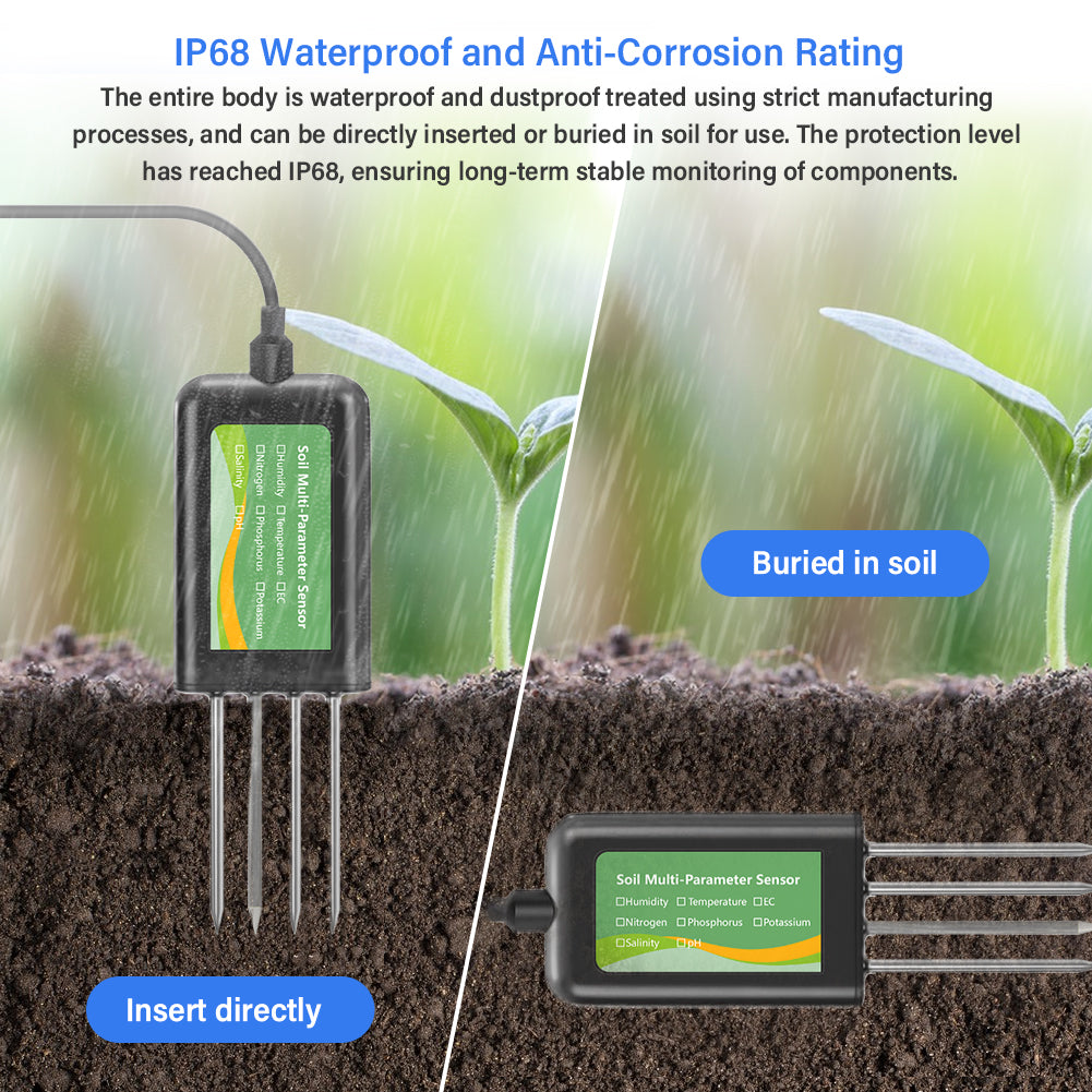 8-in-1 NPK Soil Sensor Probe – Multi-Parameter Tester & Analyzer ...