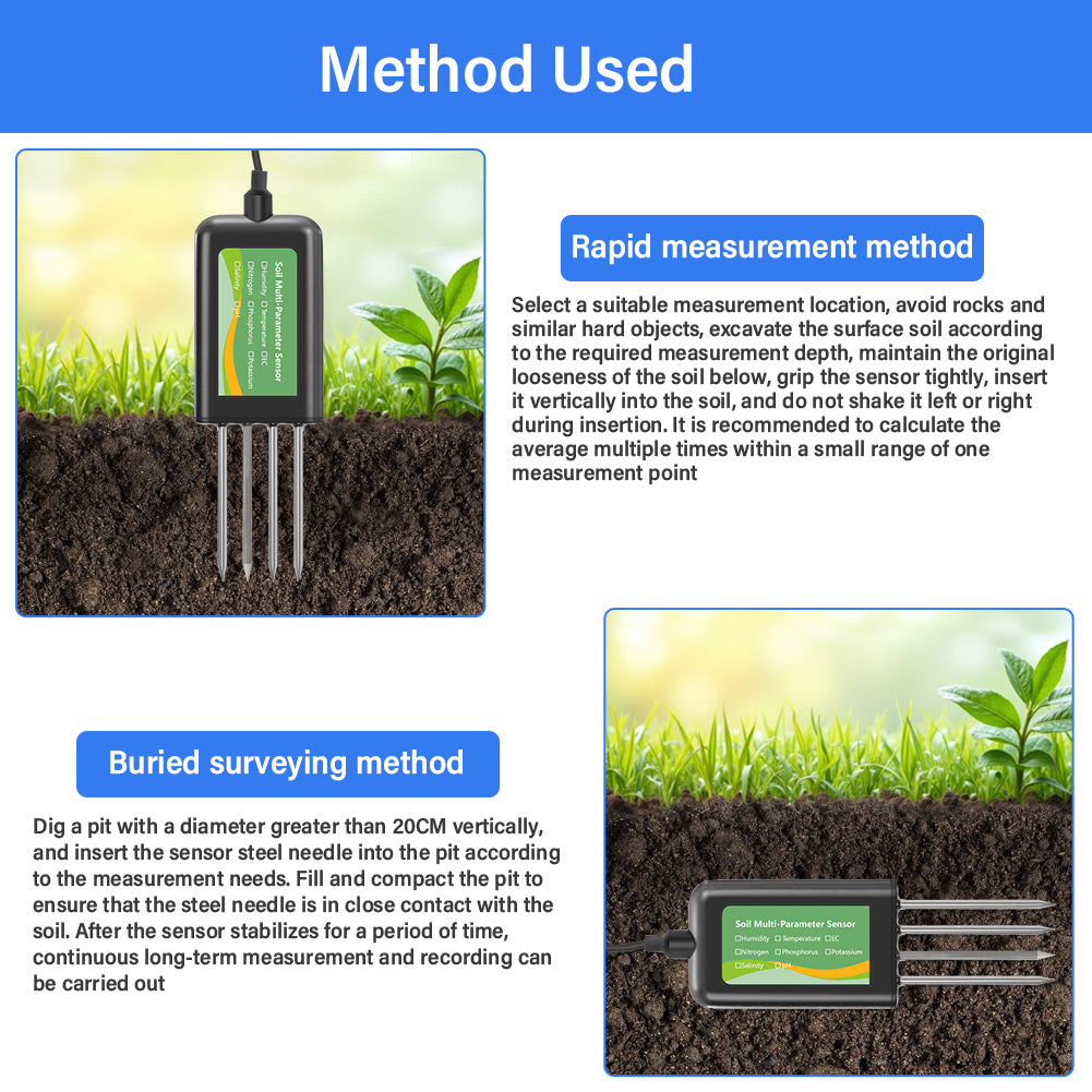 8-in-1 NPK Soil Sensor Probe – Multi-Parameter Tester & Analyzer ...