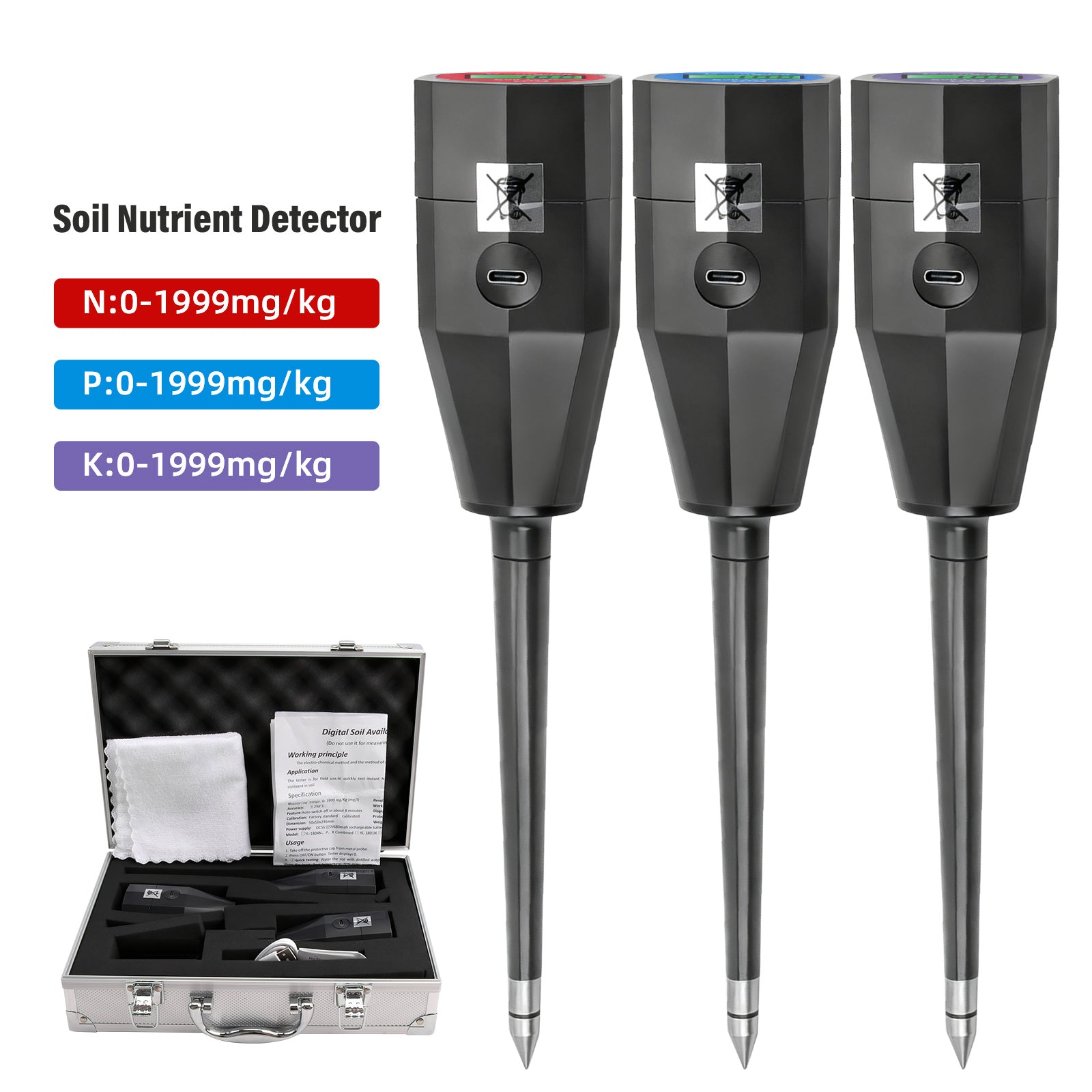 Digital Soil NPK Nutrient Tester Rechargeable Soil Analyzer – Yieryi Meter